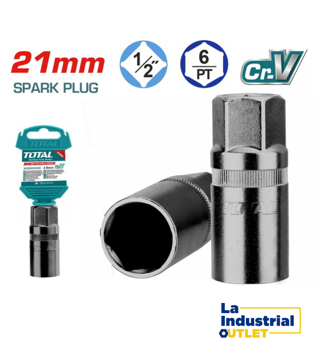 DADO PARA BUJIA 1/2´ 21MM TOTAL – La Industrial Outlet