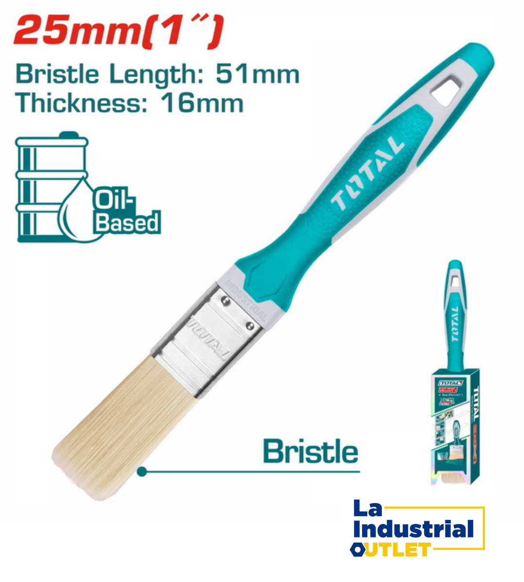BROCHA M/ PLASTICO 1´ TOTAL – La Industrial Outlet