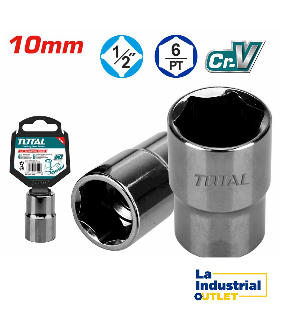 DADO HEXAGONAL 1/2´ 10MM TOTAL – La Industrial Outlet